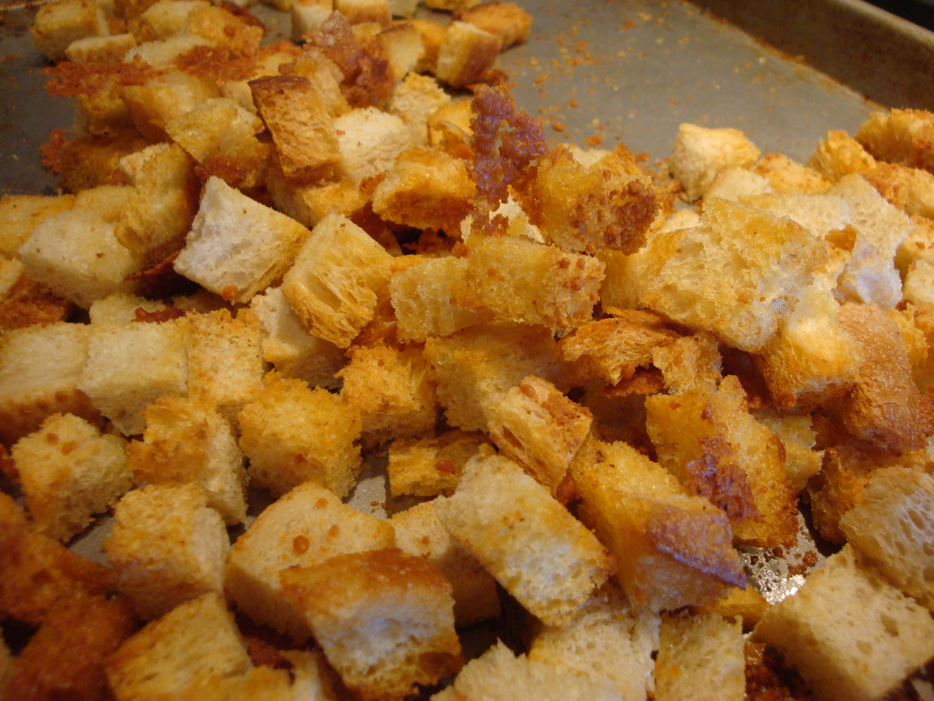 Cheesy Garlic Croutons - RoadTripFlavors